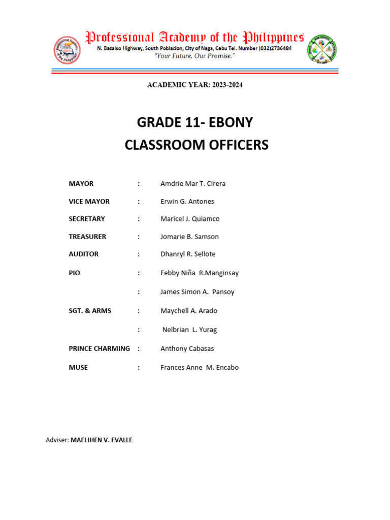 Classroom Officers | PDF