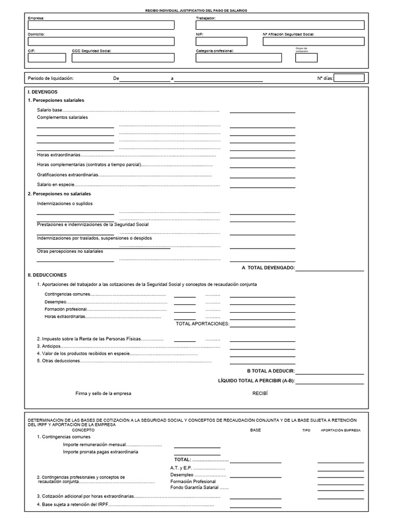 Modelo de Nomina | PDF | Salario | Relaciones laborales