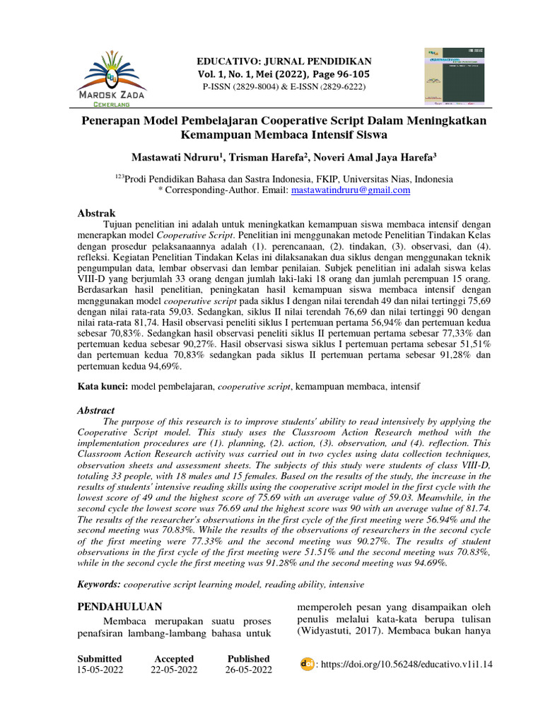 Cooperative Script untuk Membaca Intensif | PDF
