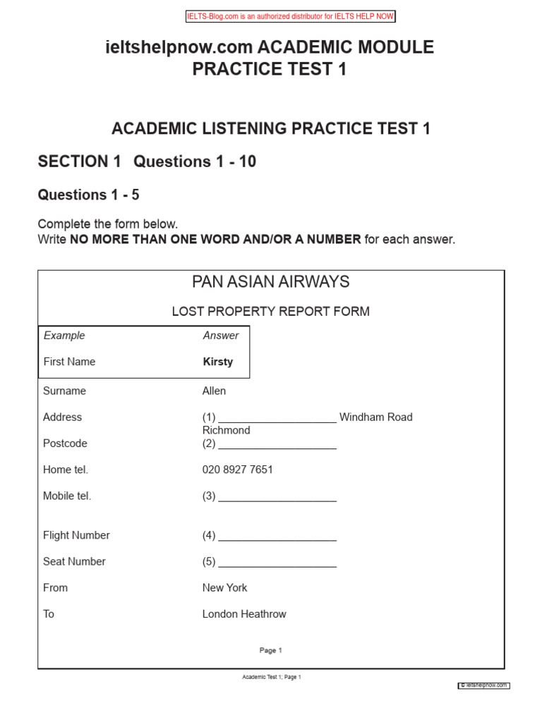 Academic Question Paper Test 1 | PDF