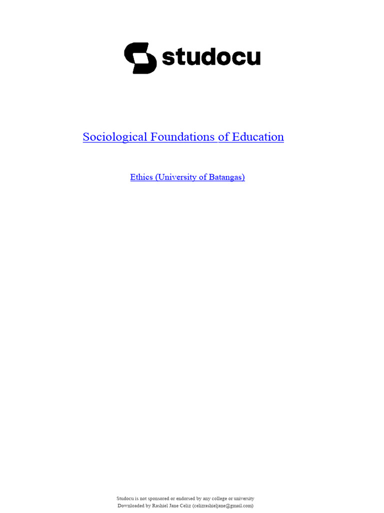 Sociological Foundations of Education | PDF