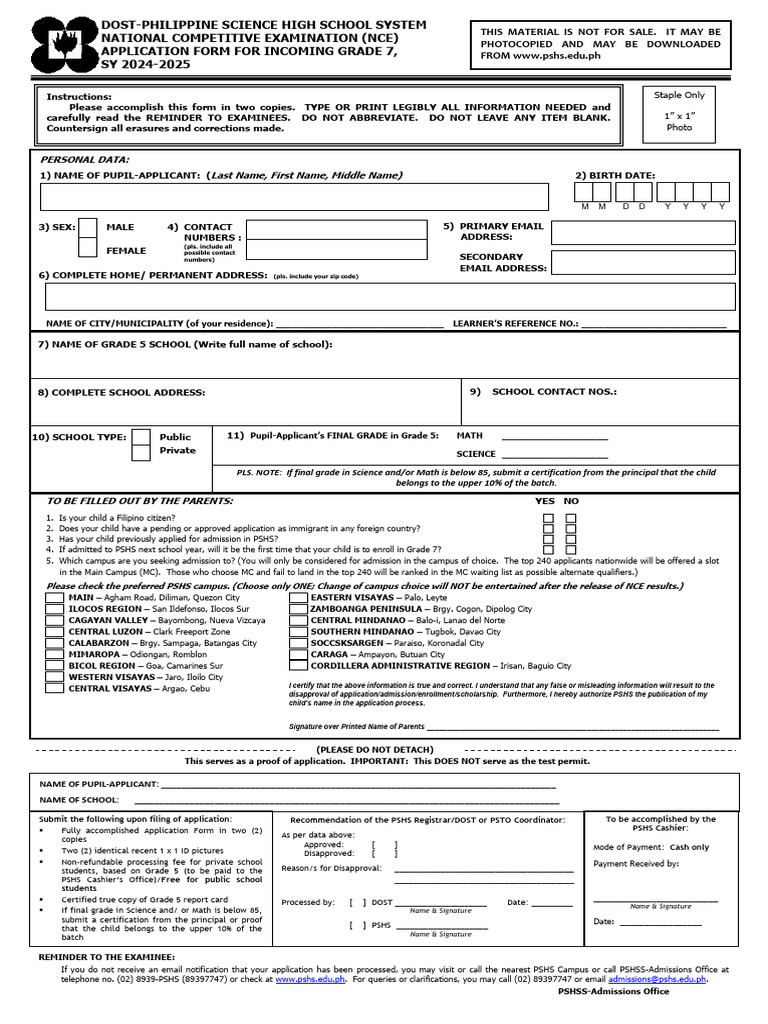 2023 NCE Application Form | PDF
