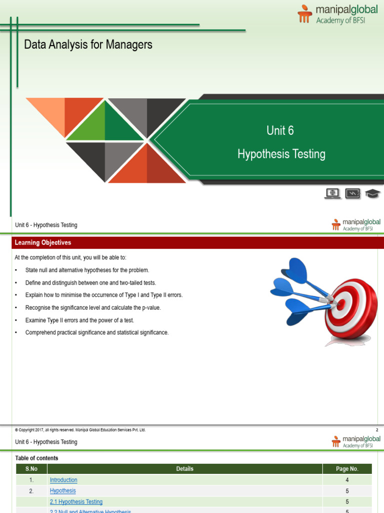 DAFM - Unit 6 - RM - Hypothesis Testing | PDF DAFM - Unit 6 - RM - Hypothesis Testing | PDF