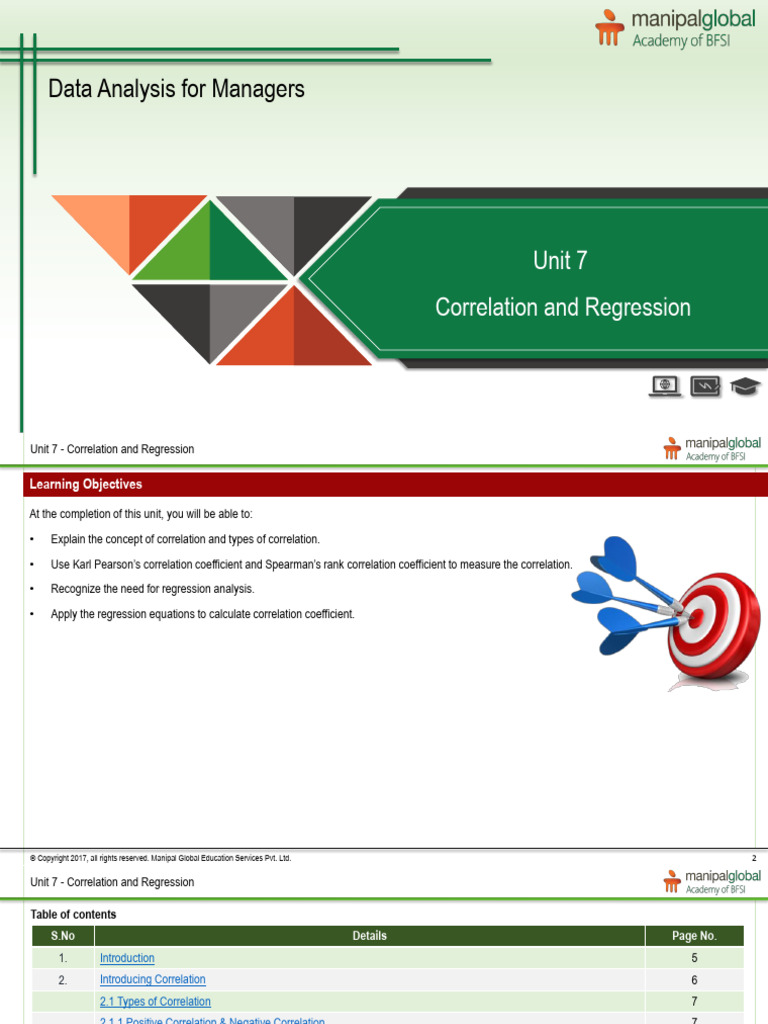 Dafm Unit 7 Correlation And Regression Pdf
