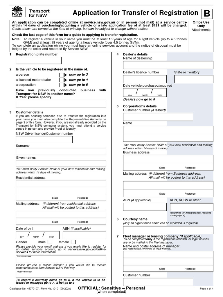Rms Form 45070107 Transfer of Reg | PDF