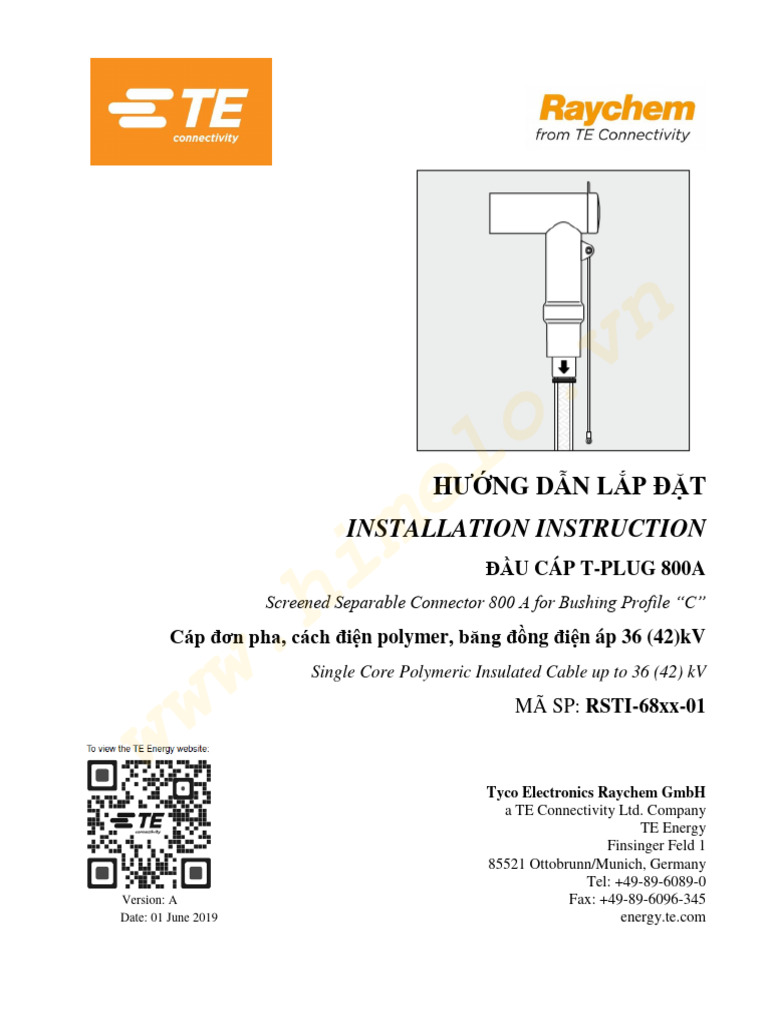 Huong Dan Lap Dat Dau Cap Tplug Raychem 36kv Rsti 68xx en VN | PDF