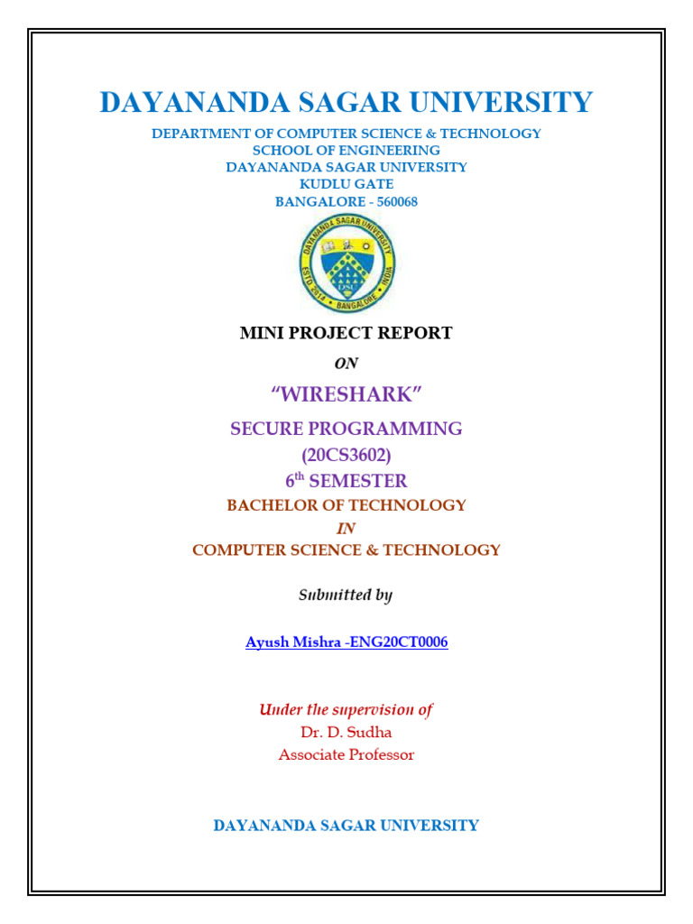 Wireshark Report Ayush Mishra (Eng20ct0006) | PDF