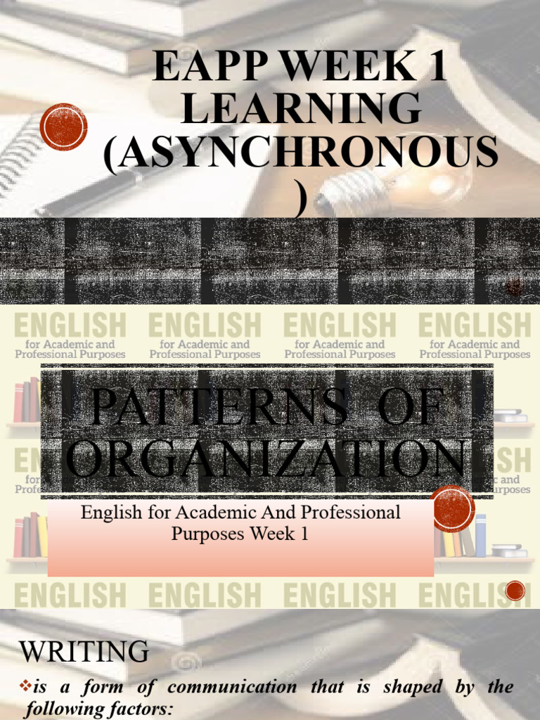 Week 1 EAPP Patterns of Organization (1) | PDF | Information | Communication