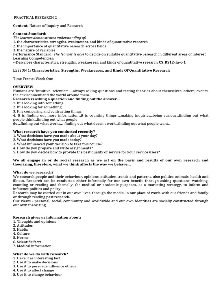 Practical Research 2 | PDF
