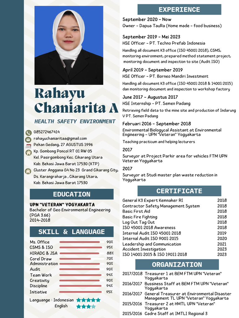 CV Lengkap-Rahayu Chaniarita A-2023 | PDF