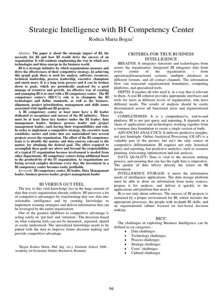 Paper BICC (Team Presentation w10) | PDF