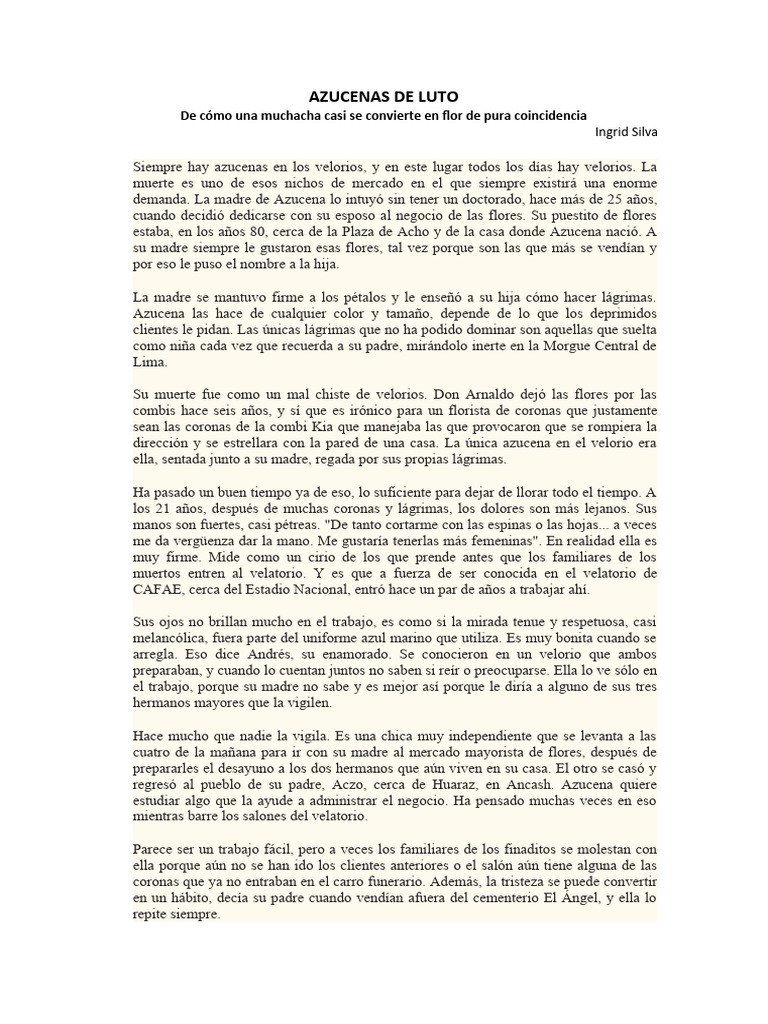 Azucenas de Luto | PDF