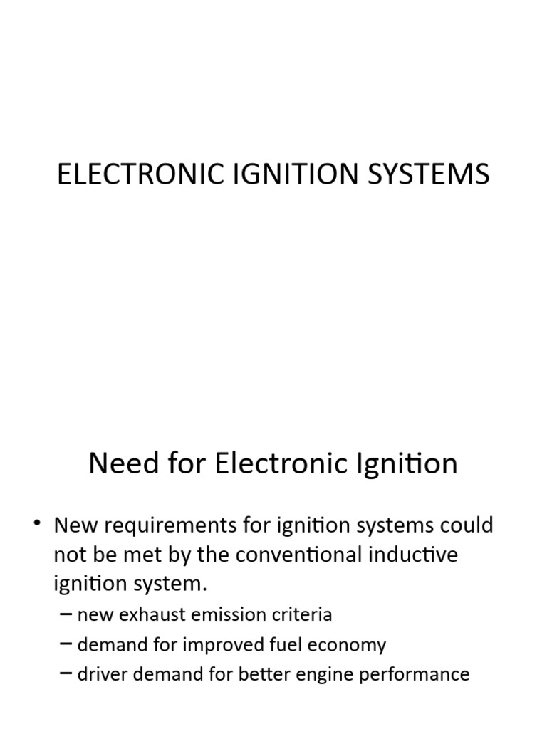 Overview of Electronic Ignition Systems | PDF
