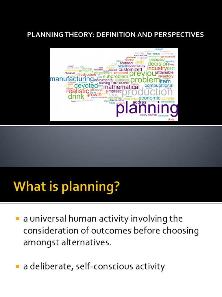Understanding Planning Theory Basics | PDF | Science & Mathematics