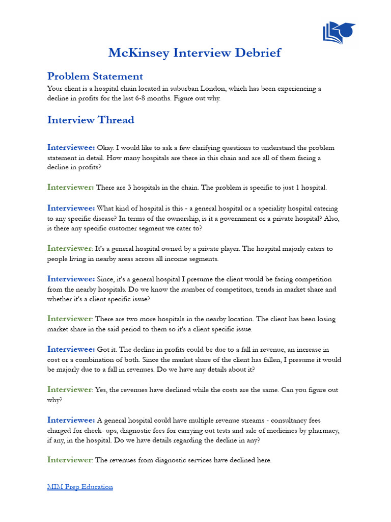 McKinsey Interview Debrief | PDF