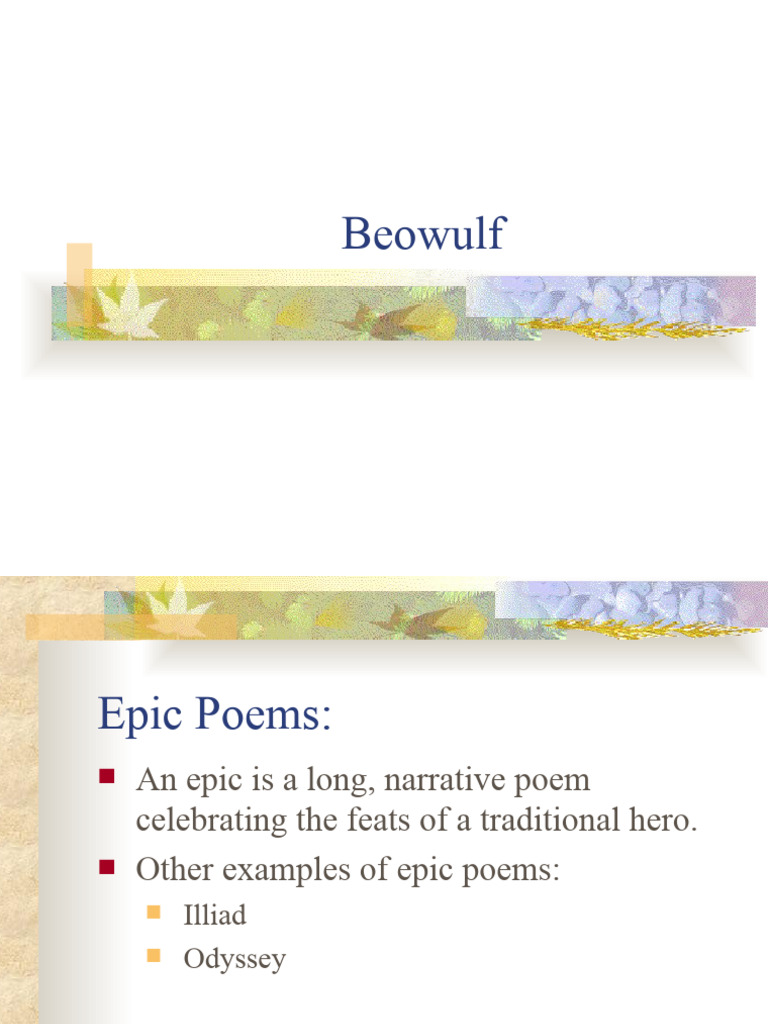 Beowulf PowerPoint | PDF | Beowulf | Epic Poetry