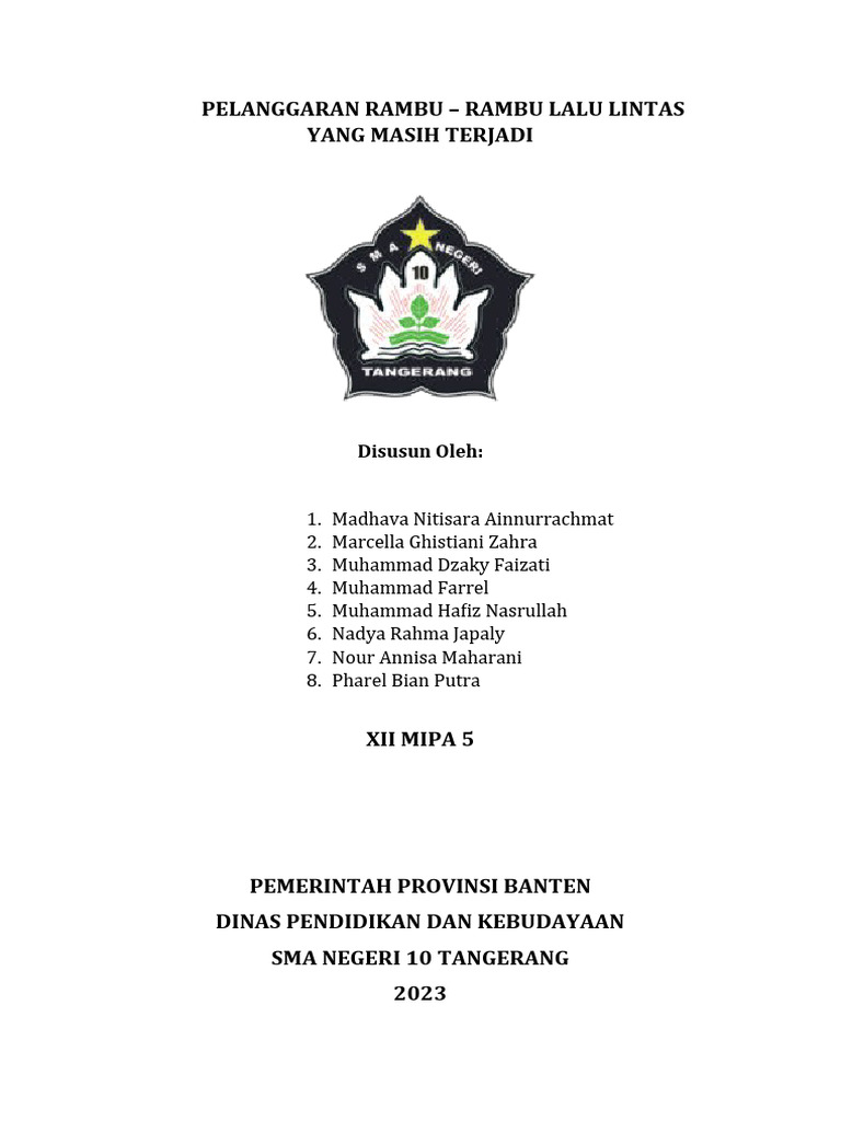 PPKN Pelanggaran Lalu Lintas (XII MIPA 5) - 1 | PDF
