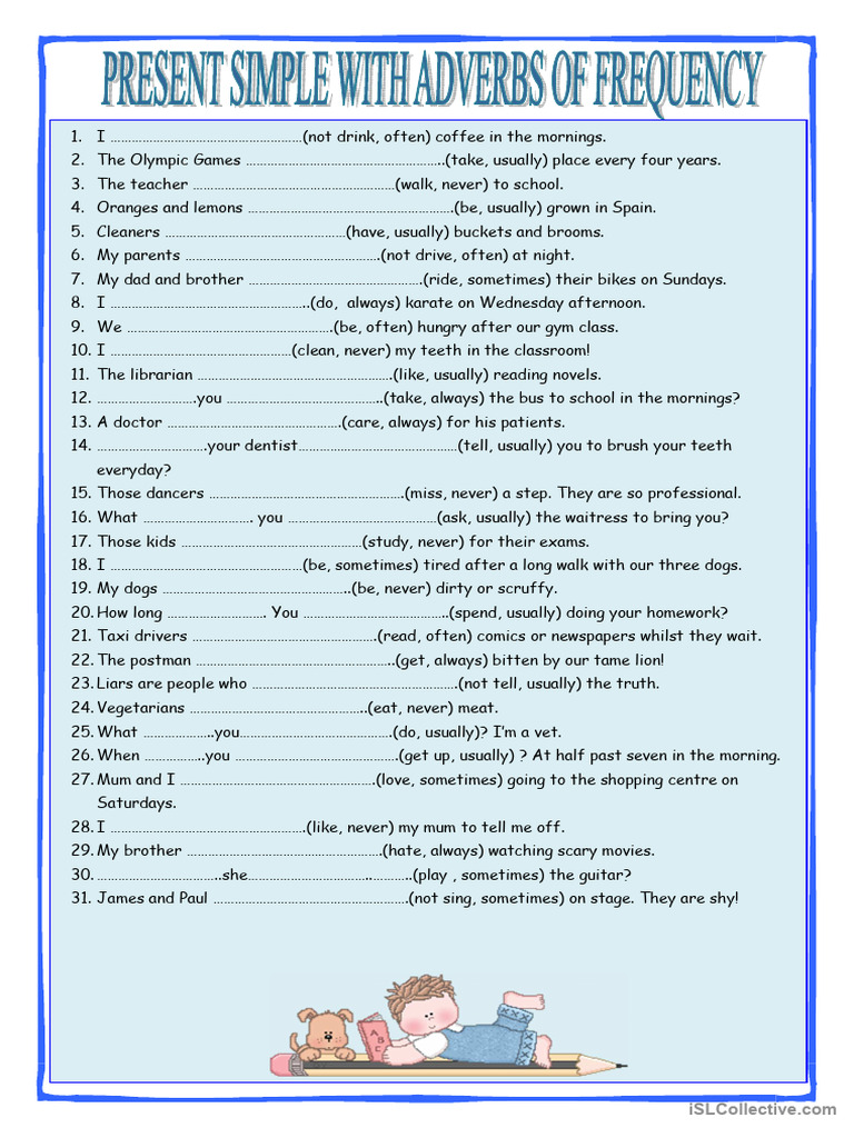 Present Simple With Frequency Adverbs | PDF
