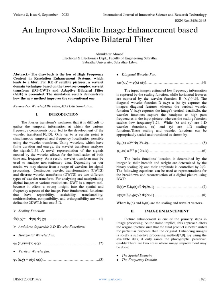 An Improved Satellite Image Enhancement Based Adaptive Bilateral Filter ...