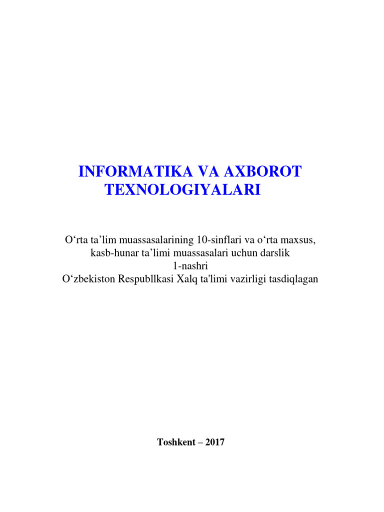 10 Sinf Informatika | PDF