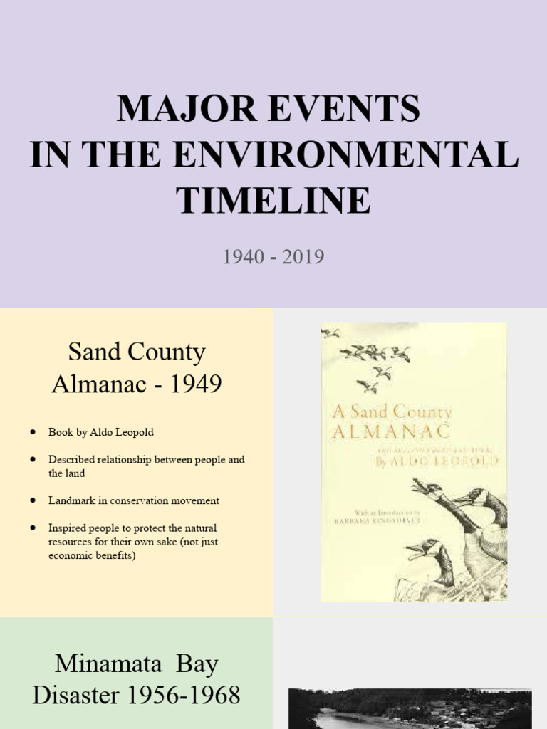 MAJOR EVENTS IN THE ENVIRONMENTAL TIMELINE | PDF