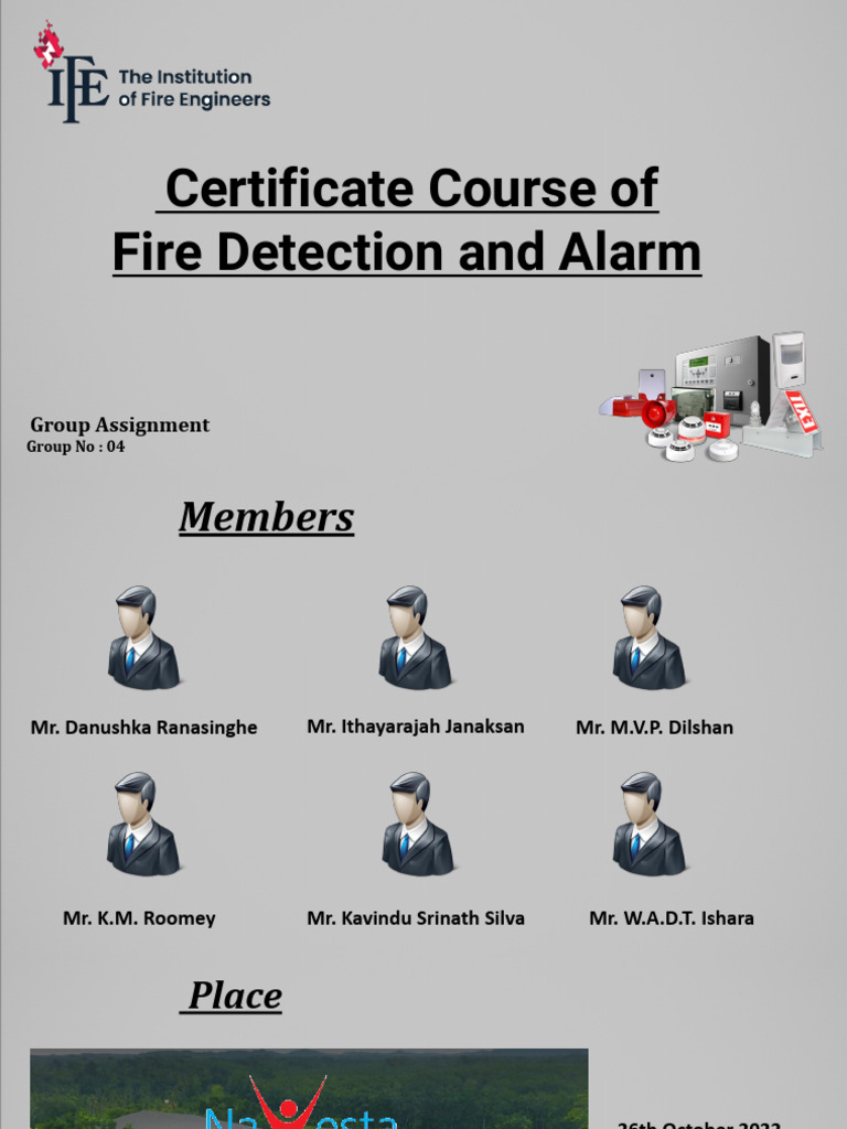 Certificate Course of Fire Detection and Alarm | PDF