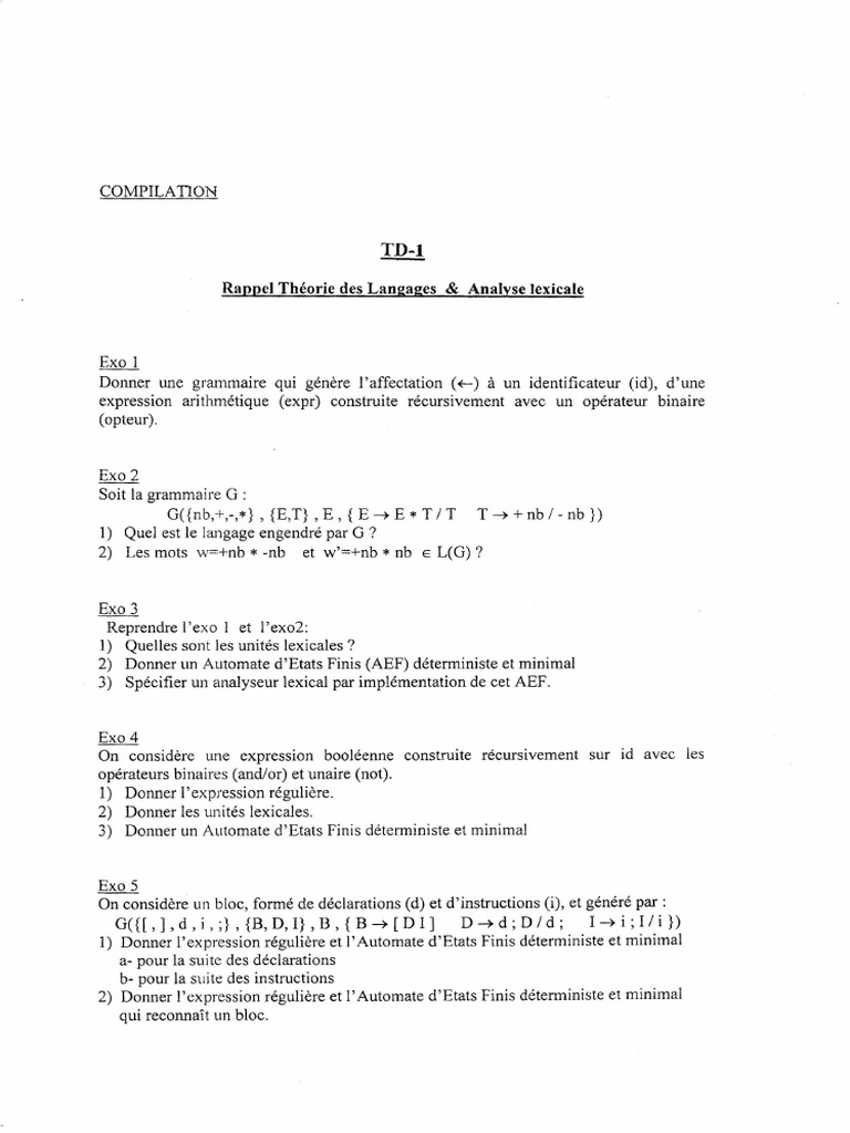 TD1 Compilation | PDF