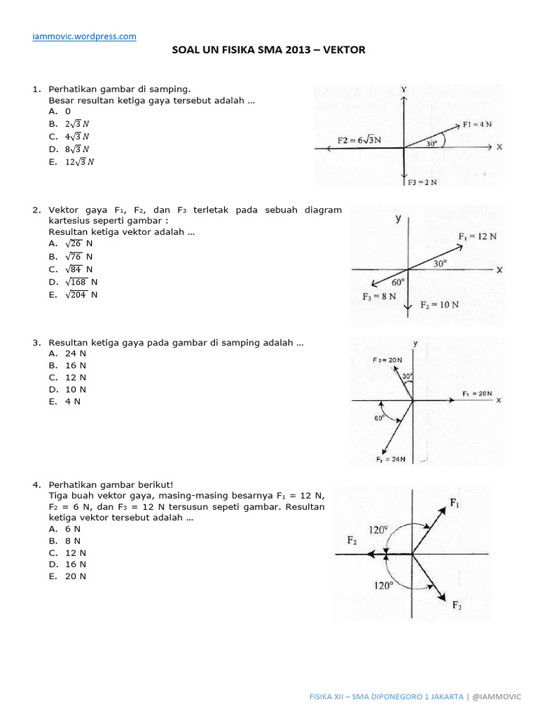 Soal Fisika SMA Tentang Vektor | PDF