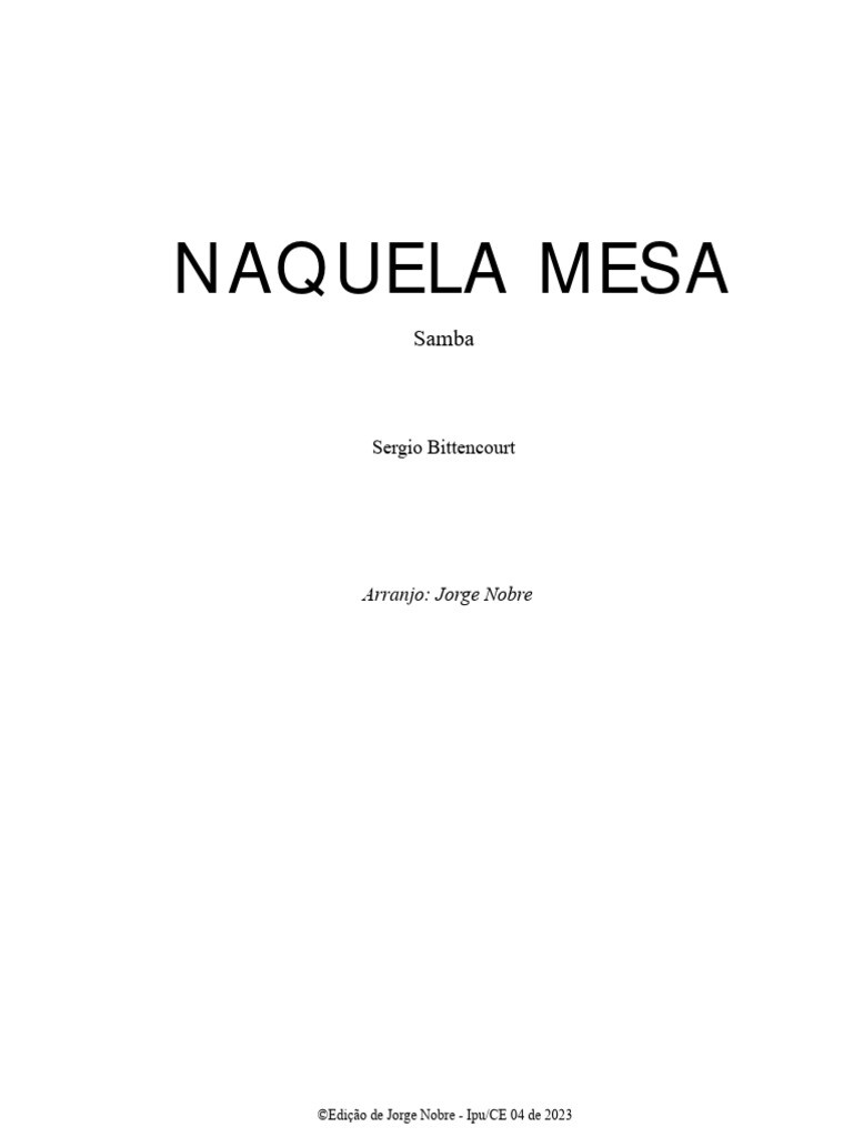 NAQUELA MESA - Jorge Nobre | PDF
