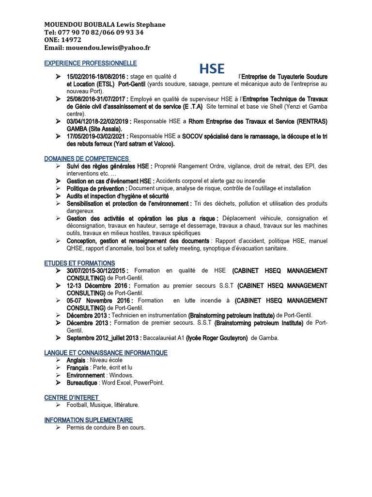 CV Hse | PDF