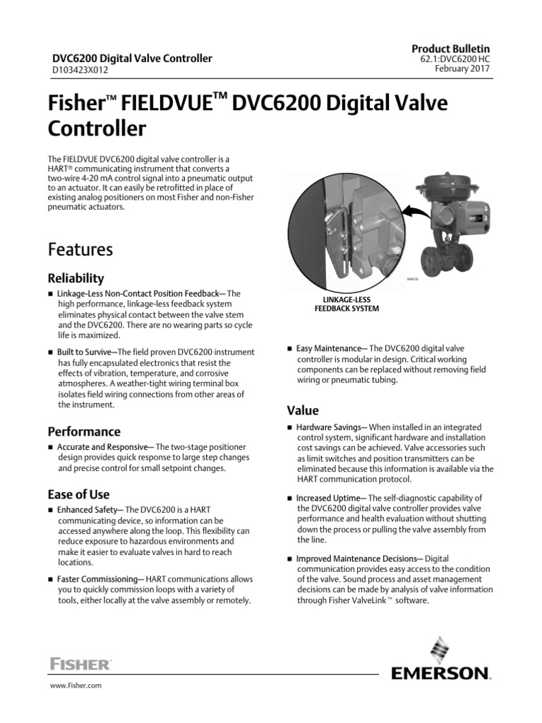 Fisher Fieldvue DVC6200 Digital Valve Controller: Features | PDF