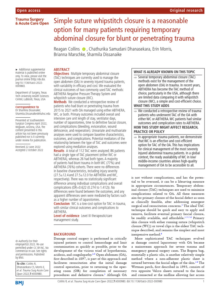 Tsaco 2022 000980 | PDF | Clinical Medicine | Medical Emergencies