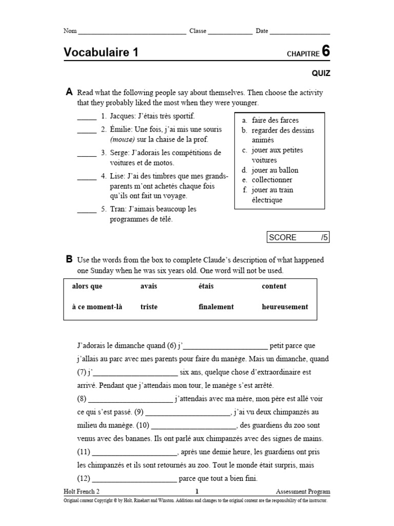 Chapitre 06 Ap Quiz | PDF