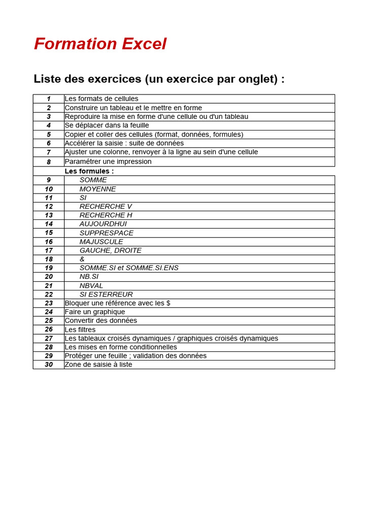 Exercices Excel Avec Corrige Formation Gratuit V2 | PDF Exercices Excel Avec Corrige Formation Gratuit V2 | PDF