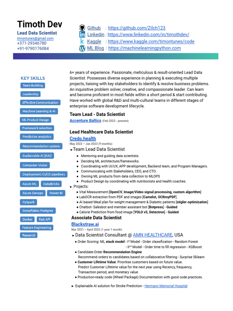 Tim Resume 2023 | PDF | Artificial Intelligence | Intelligence (AI ...