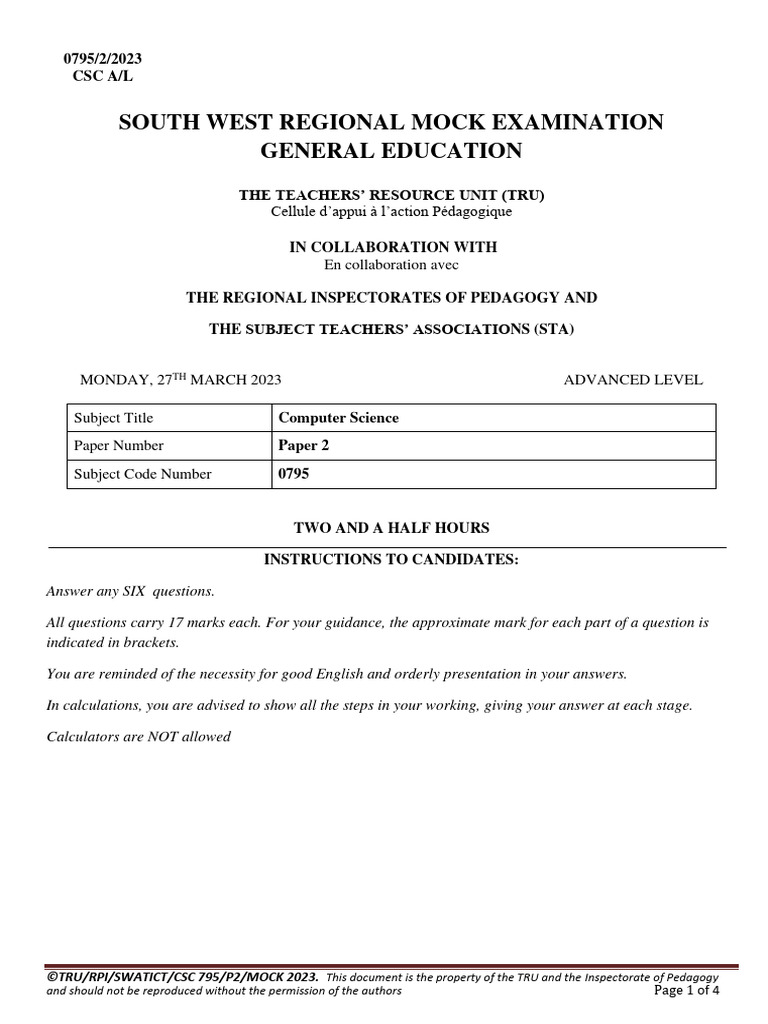 795 CSC paper 2 2023 | PDF