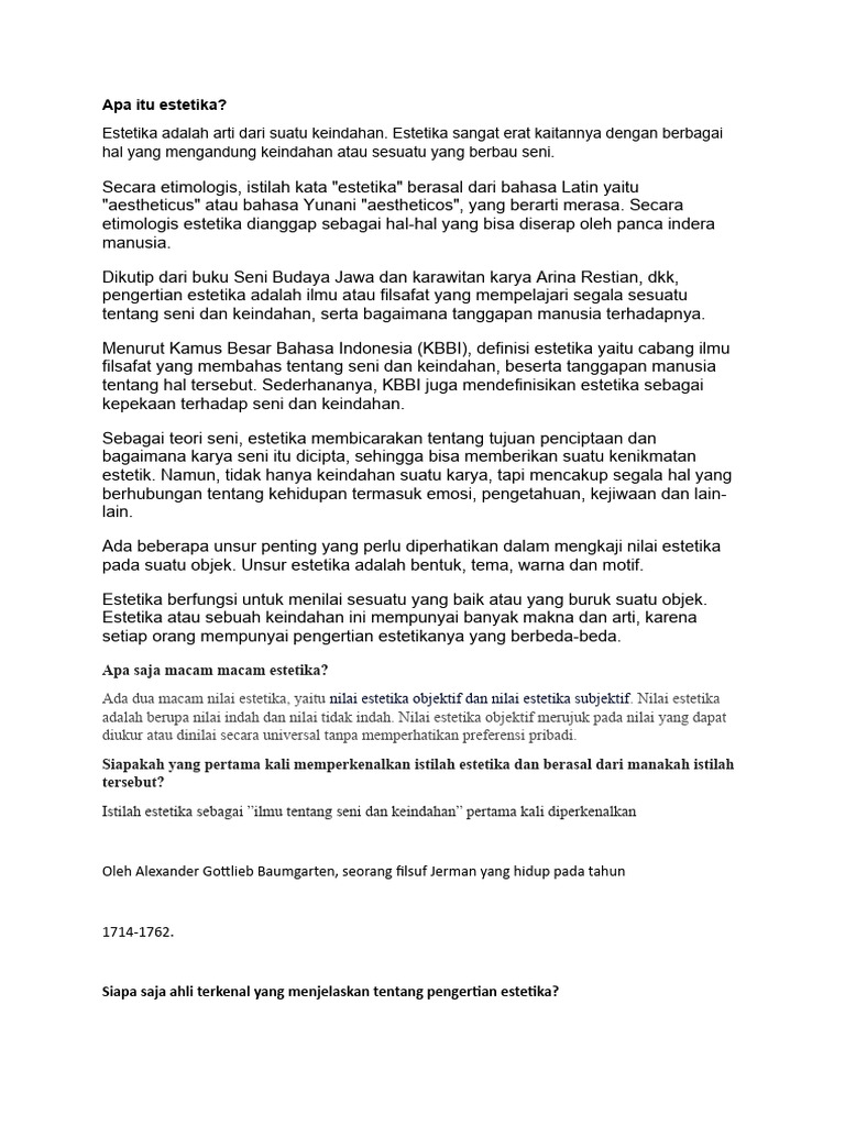 Artikel Estetika | PDF