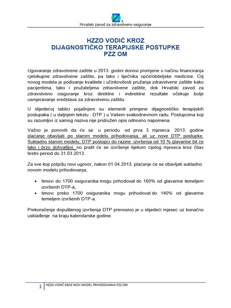 HZZO Vodic Kroz DTP Za OM 04032013 | PDF