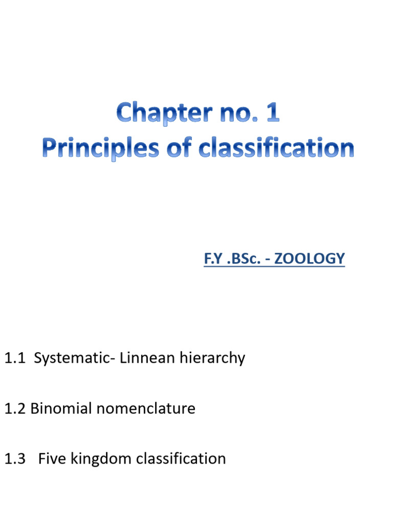 Principal of Classification | PDF