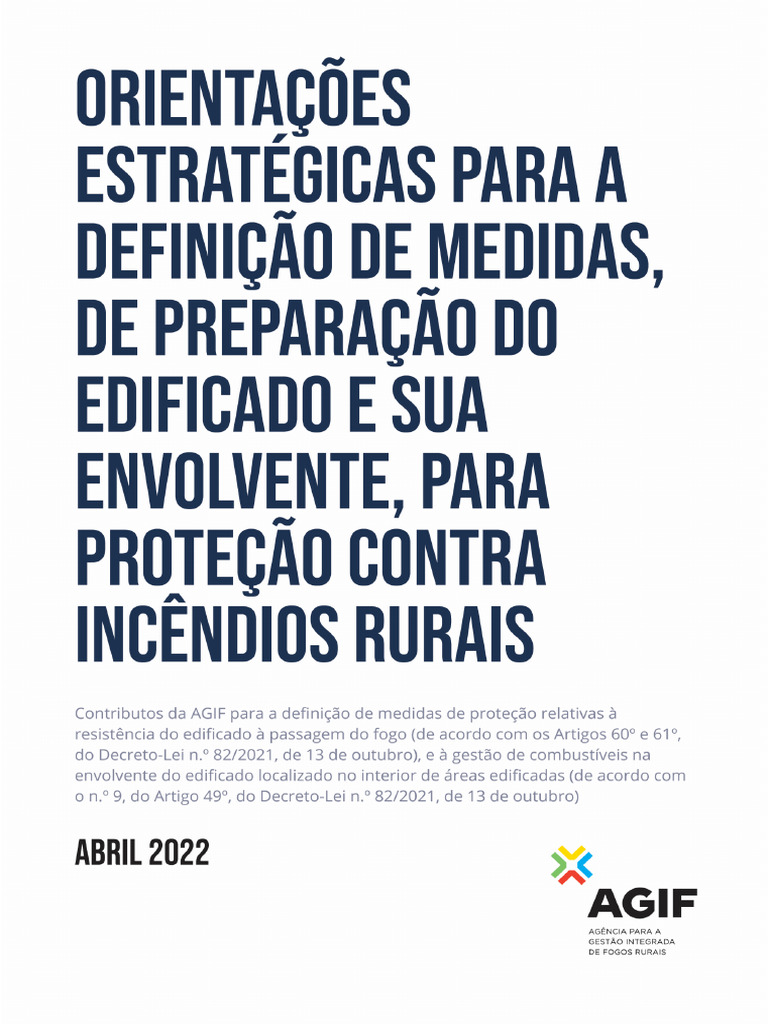 Orientações Estratégicas Preparação Edificado - AGIF | PDF | Incêndios ...