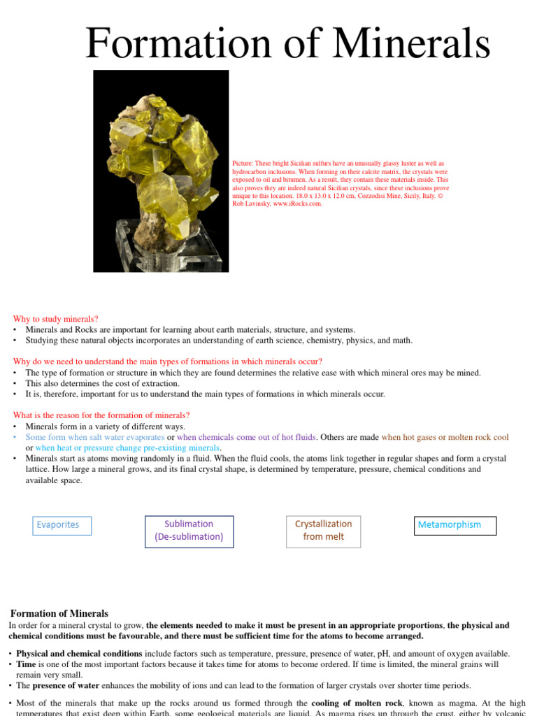 C - Formation of Minerals | PDF | Weathering | Rock (Geology)