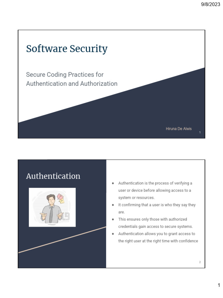 Lecture - 3 - Authentication and Authorization | PDF | Finance & Money ...