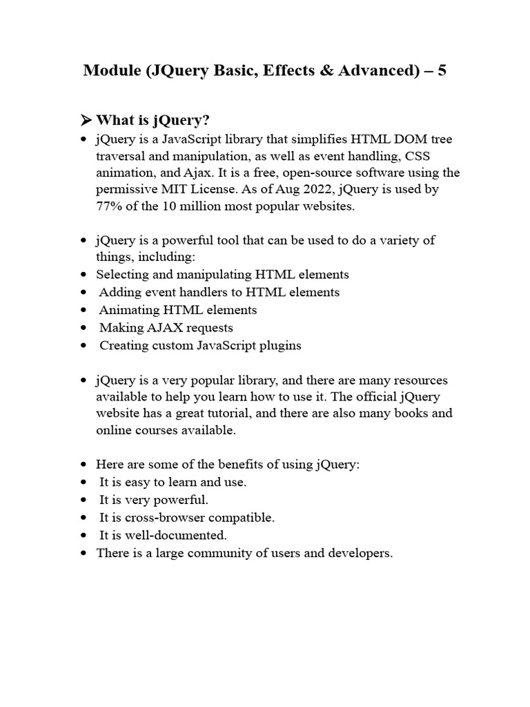 Module-5(jquery) | PDF