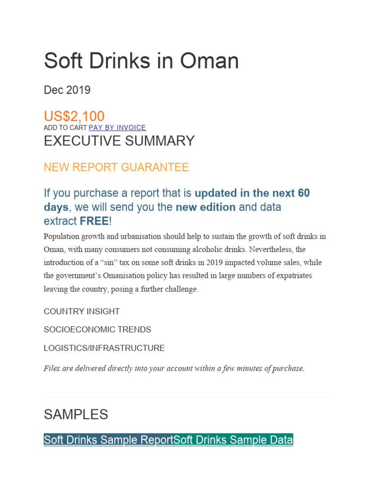 Soft Drinks in Oman | PDF