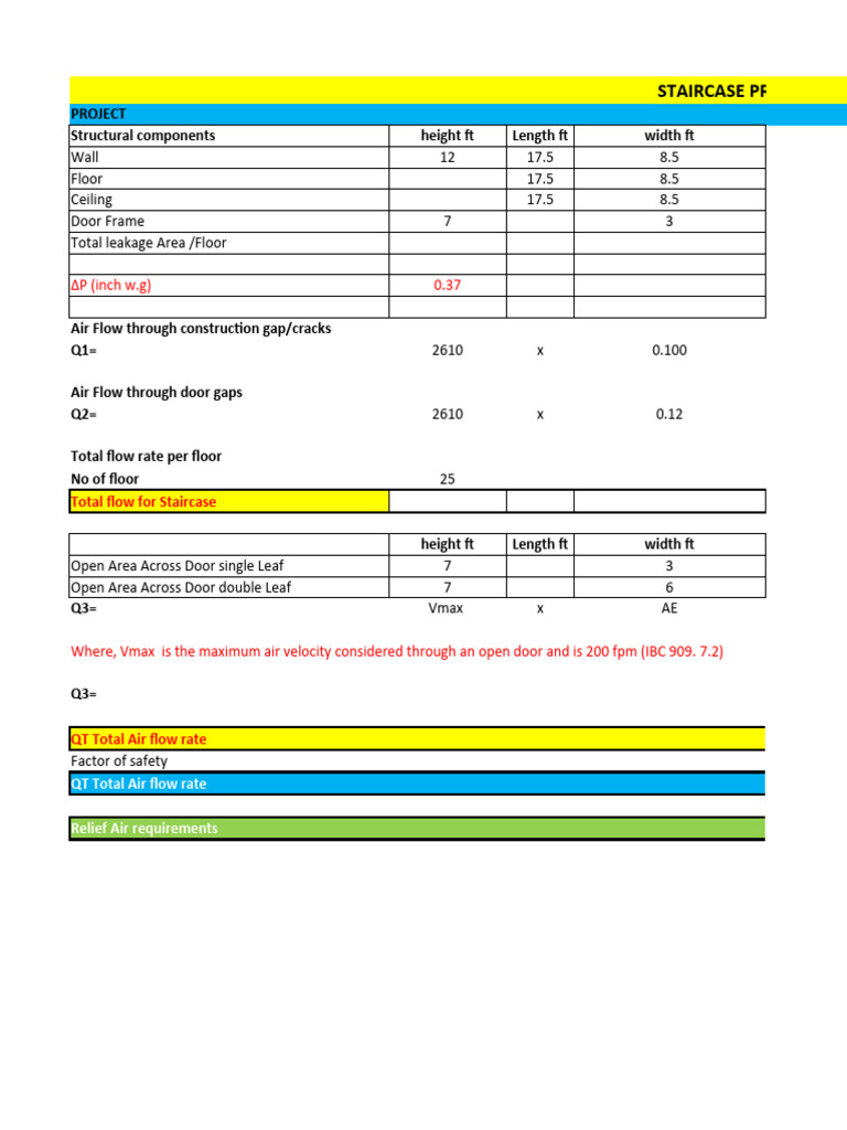 Staircase Pressurization Calculation Guide | PDF | Door | Continuum ...