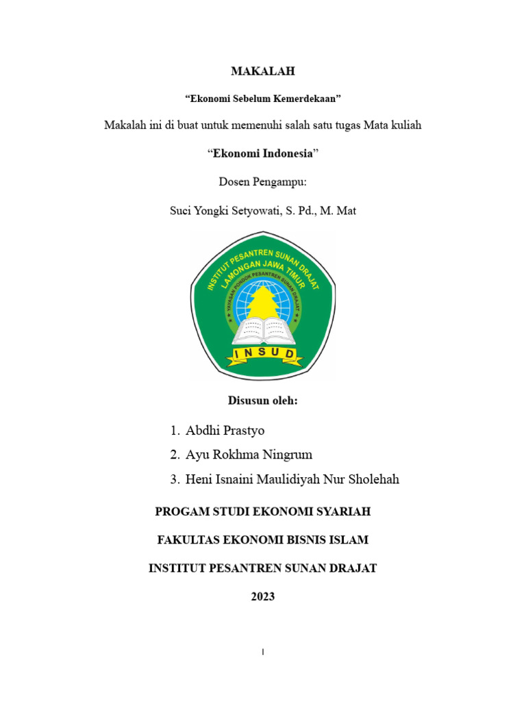 Makalah Ekonomi Indonesia | PDF Makalah Ekonomi Indonesia | PDF