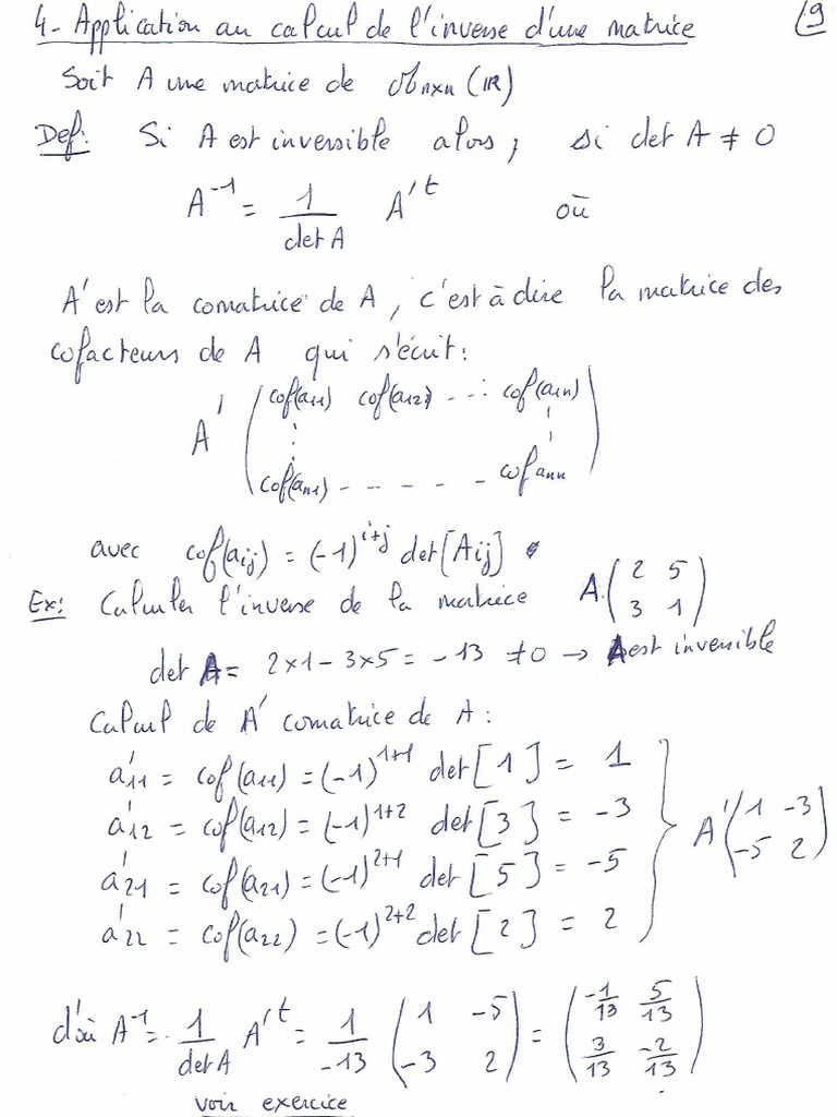 Suite 2 Cours CH3 Matrices | PDF