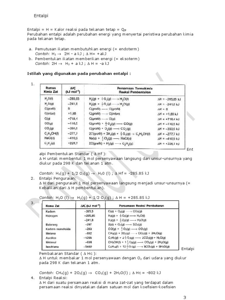 Pengertian dan Jenis Entalpi | PDF | Teknologi & Rekayasa