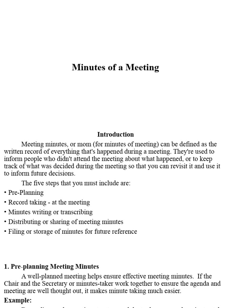 Effective Meeting Minutes Guide | PDF