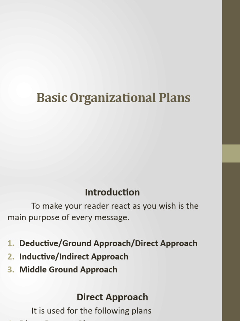 Basic Organizational Plans | PDF